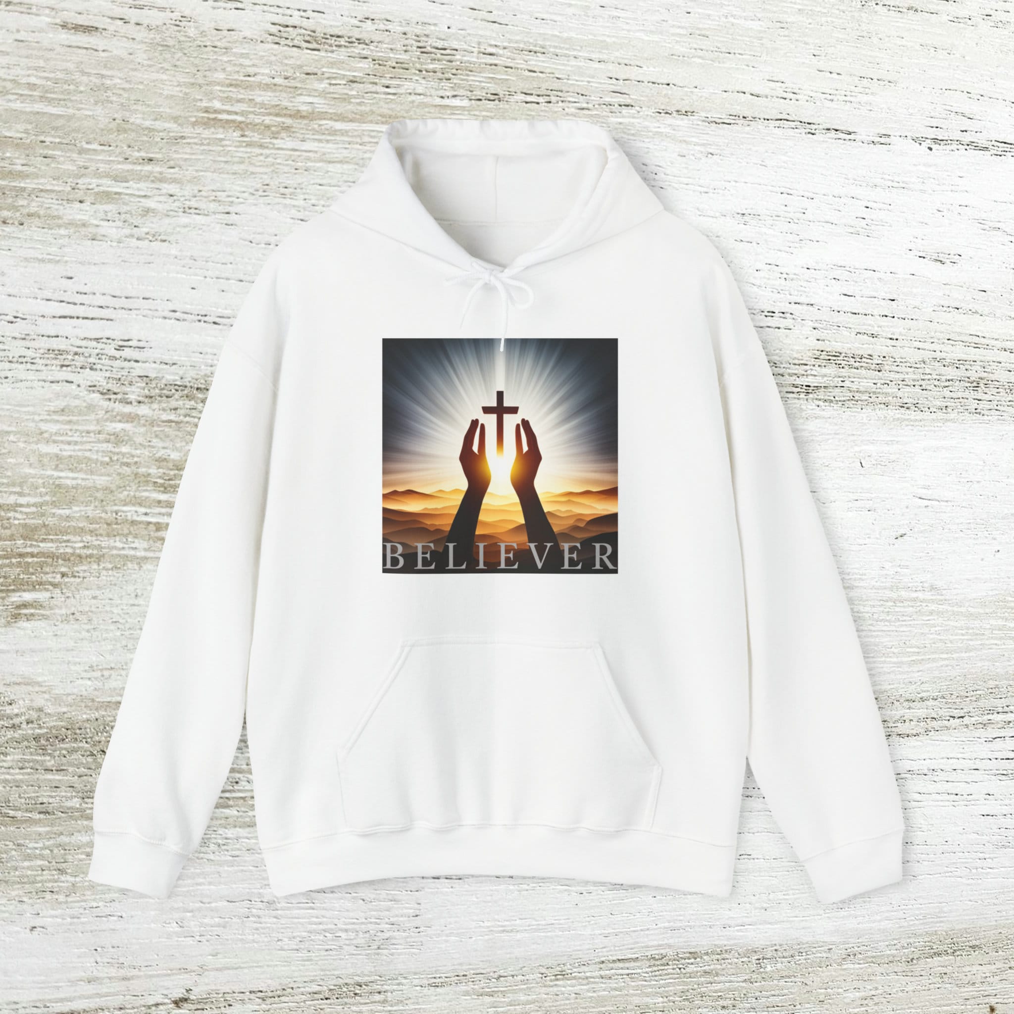 JESUS CHRIST CROSS Hoodie Believer Sweatshirt Christian Hooded Top ...
