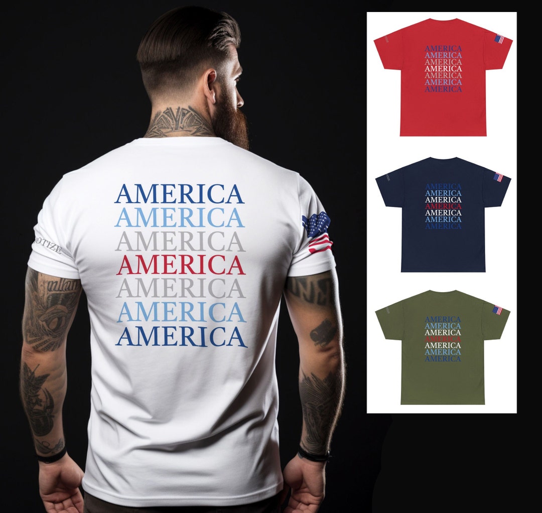AMERICA MENS TSHIRT American Flag T-shirt Gift for Him Patriotic Shirt ...