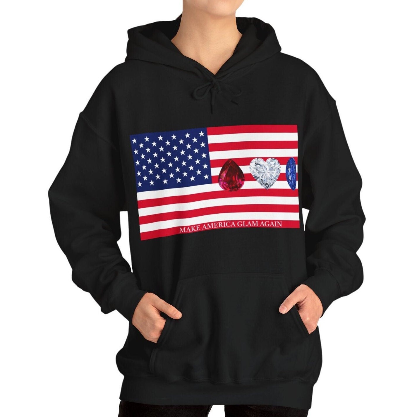 AMERICAN FLAG SWEATSHIRT Patriotic Hooded Shirt America First Pullover ...
