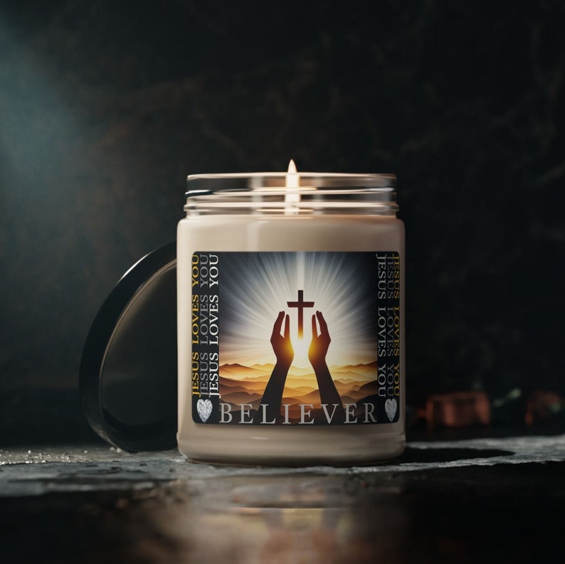 JESUS CHRIST CROSS Candle God Candle Jesus Loves You Christian Candle ...