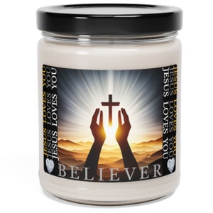 JESUS CHRIST CROSS Candle God Candle Jesus Loves You Christian Candle ...