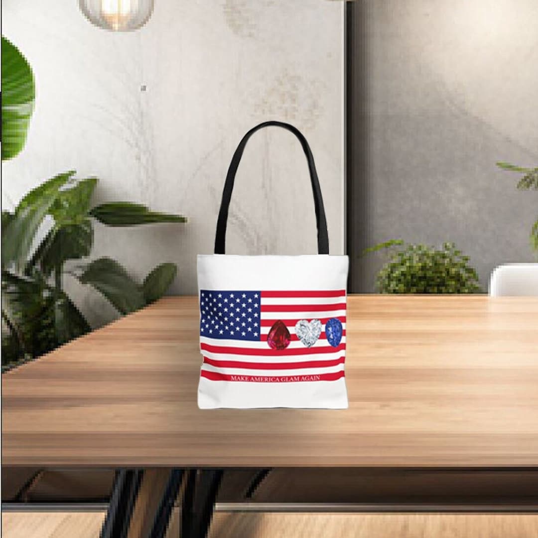 AMERICAN FLAG TOTE Usa Carry All Patriotic Bag Gift for Her America ...