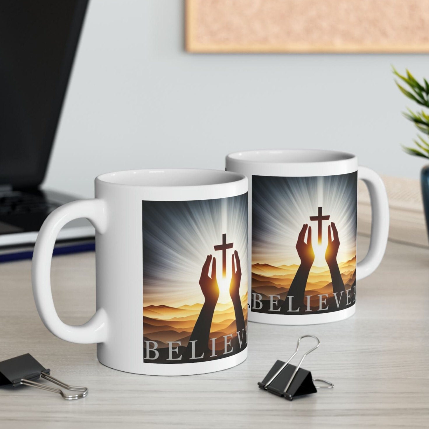 JESUS CHRIST CROSS Mug Believer Mug Christ Coffee Cup Christian Mug ...