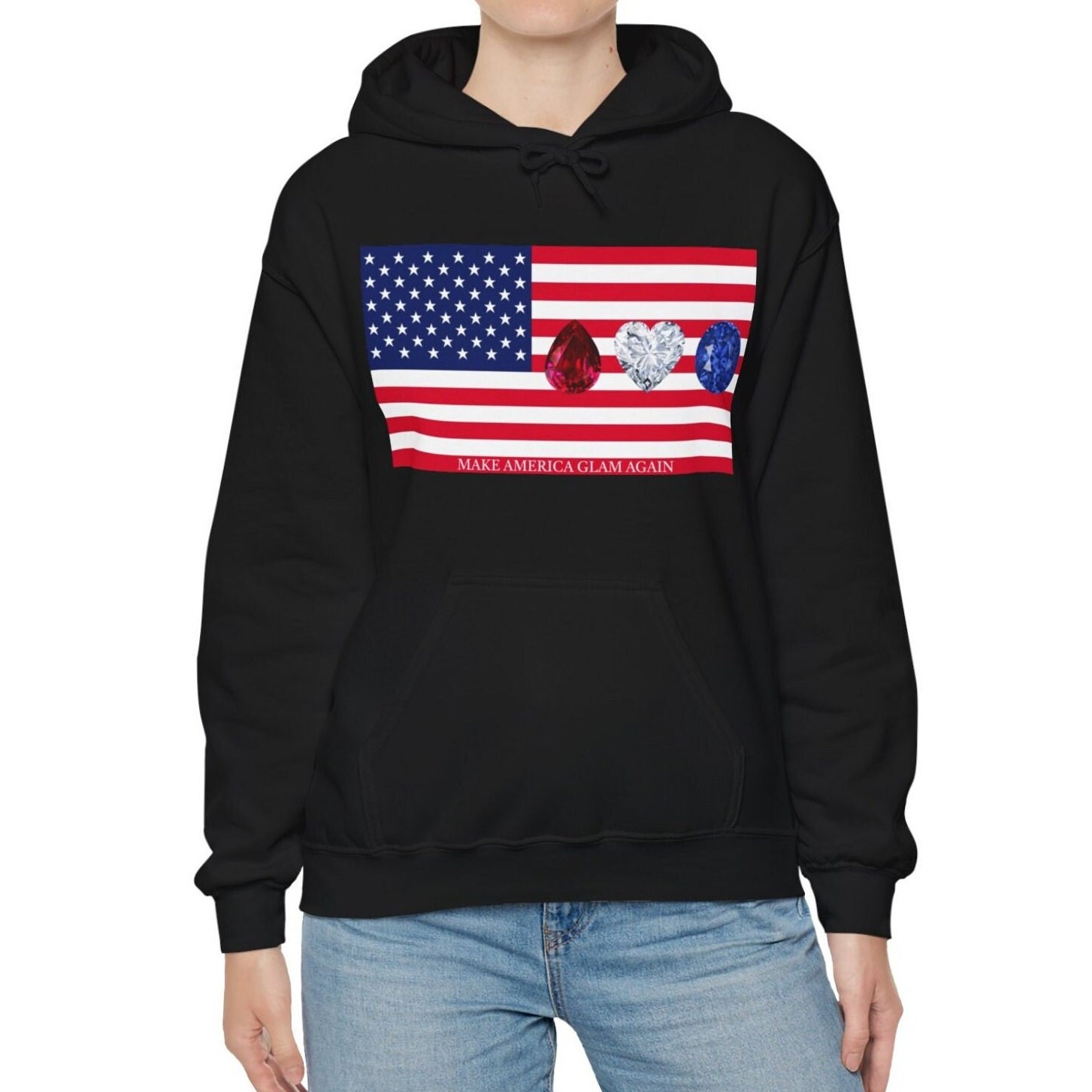 AMERICAN FLAG SWEATSHIRT Patriotic Hooded Shirt America First Pullover ...