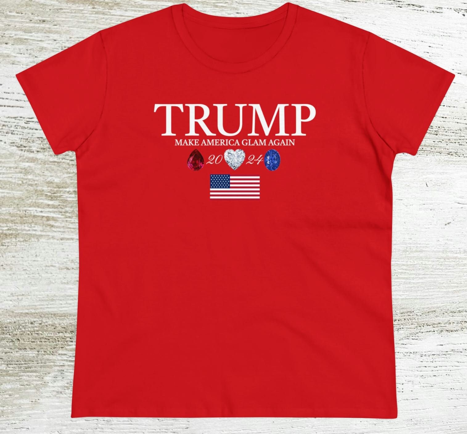 TRUMP MAGA TSHIRT Womens American Flag Usa Top Make America Great Again ...