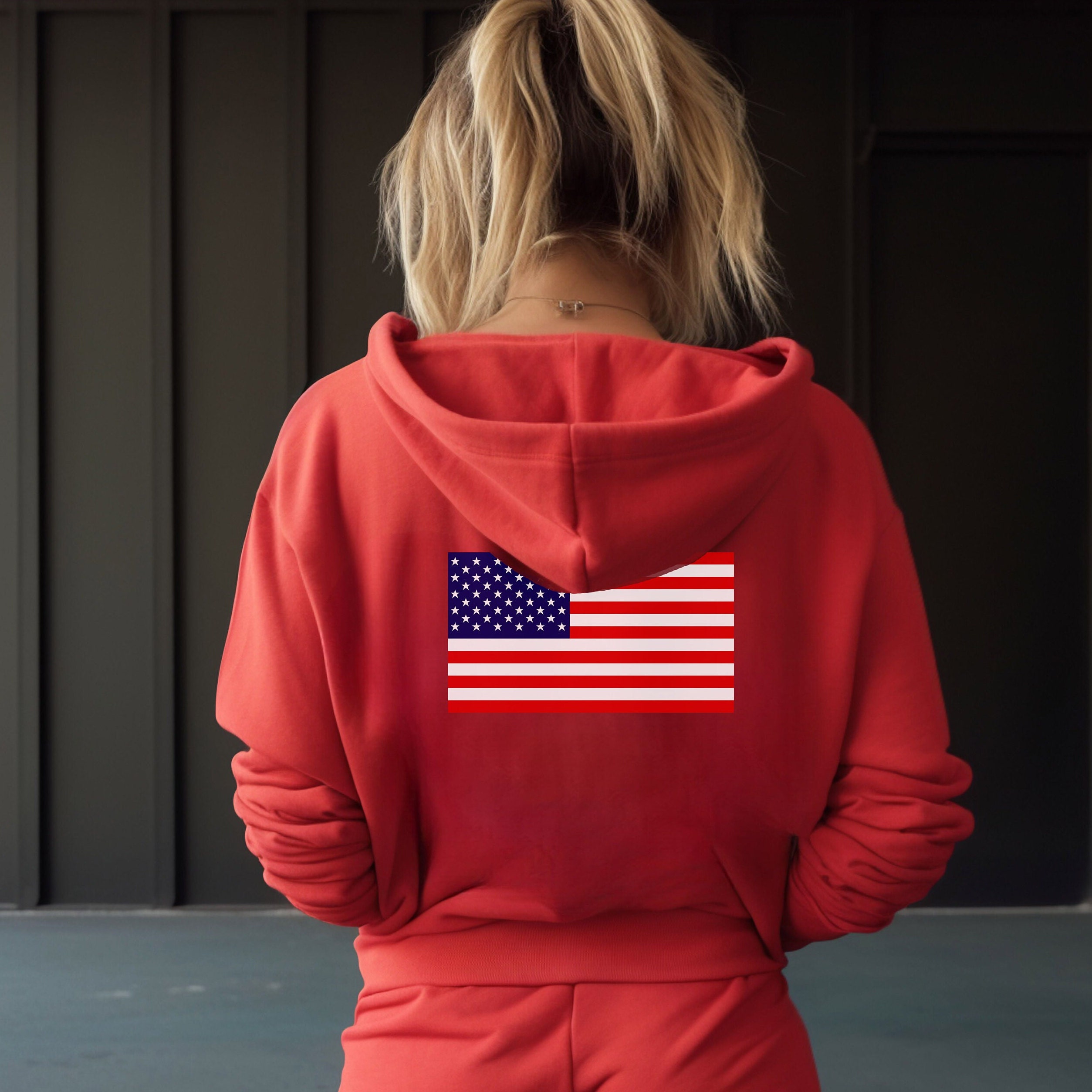 AMERICAN FLAG SWEATSHIRT Patriotic Hooded Shirt America First Pullover ...