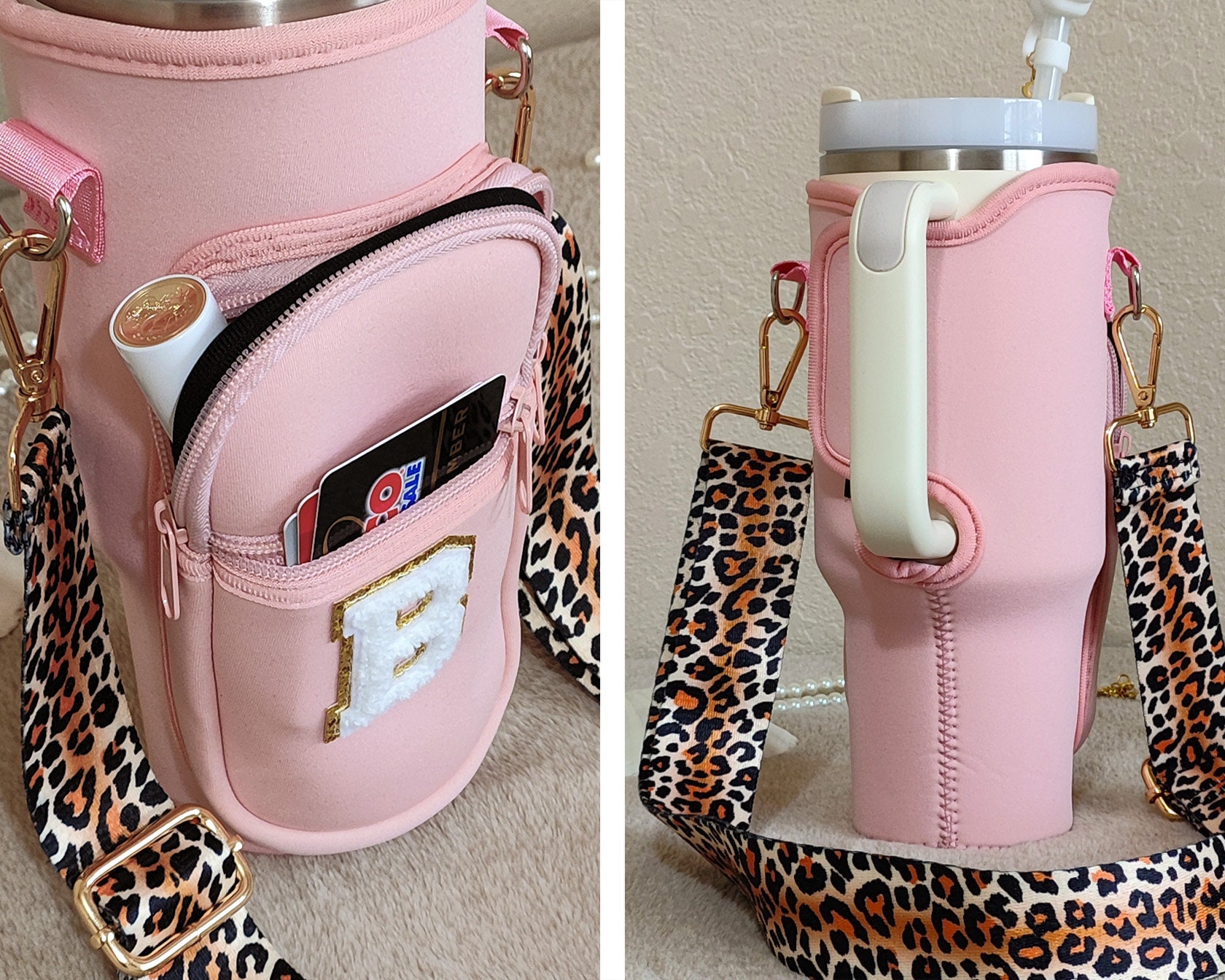 Custom Stanley Tumbler Pouch Carrier Personalized Water Bottle Bag 40oz ...