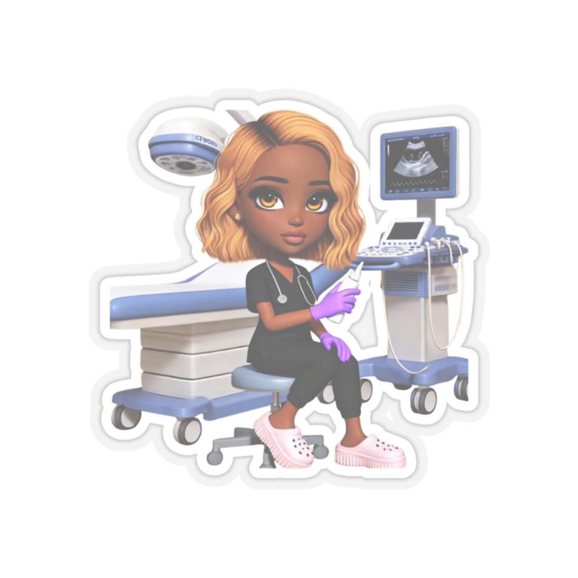 Ultrasound Tech Sticker, Black Girl Sonography Sticker, Radiology Tech ...