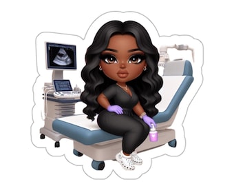 Ultrasound Tech Sticker, Black Girl Sonography Sticker, Radiology Tech ...