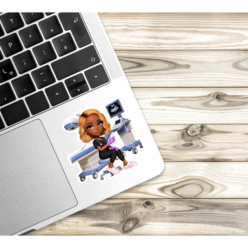 Ultrasound Tech Sticker, Black Girl Sonography Sticker, Radiology Tech ...