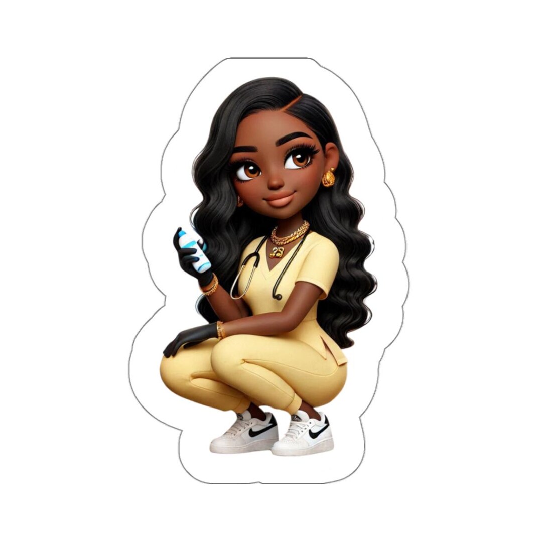 Ultrasound Tech Sticker, Black Girl Kiss-cut Sticker, Radiology Tech ...