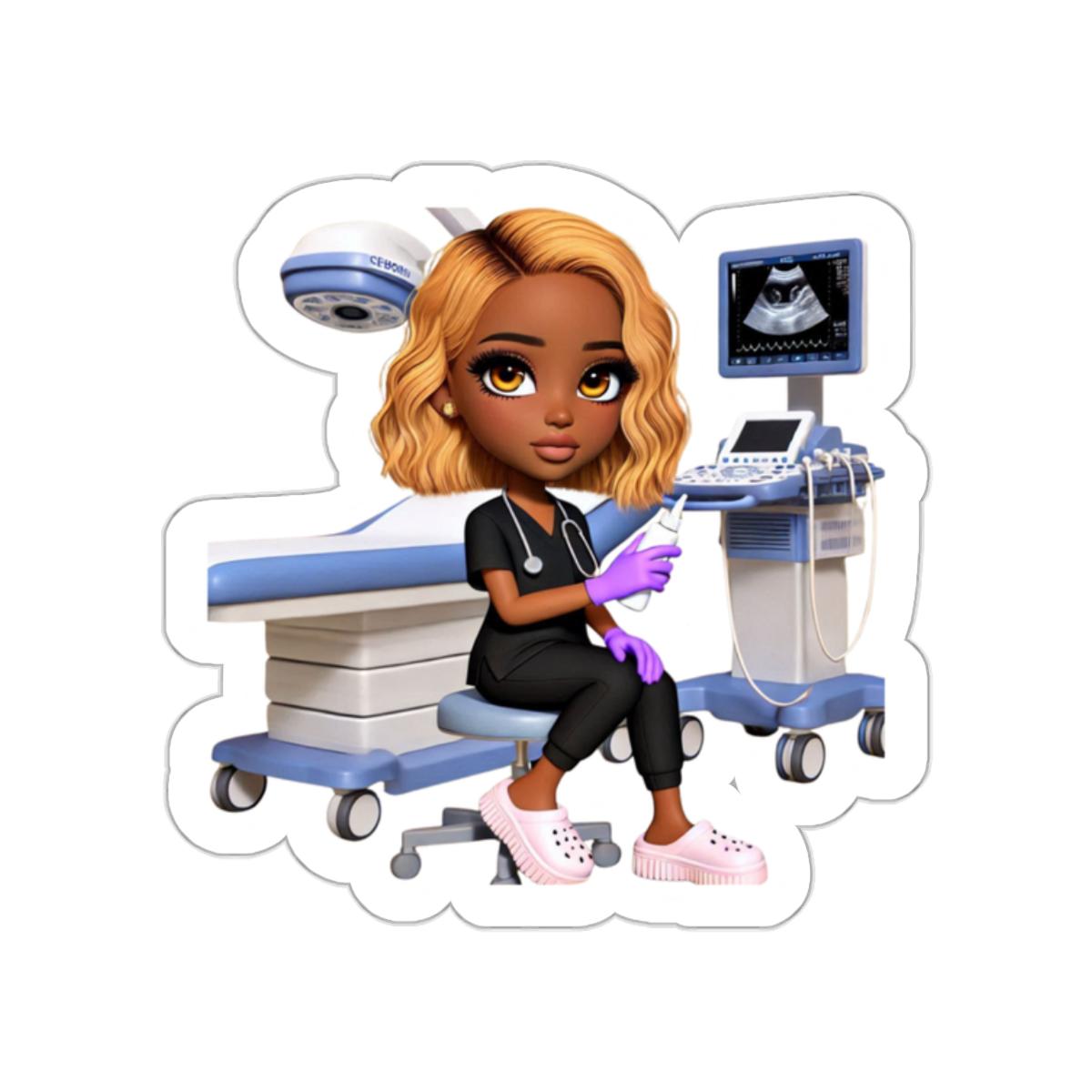 Ultrasound Tech Sticker, Black Girl Sonography Sticker, Radiology Tech ...