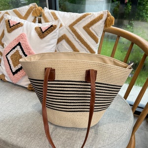 Handmade Woven Straw Beach Bag: Oversize Vacation Tote - Etsy