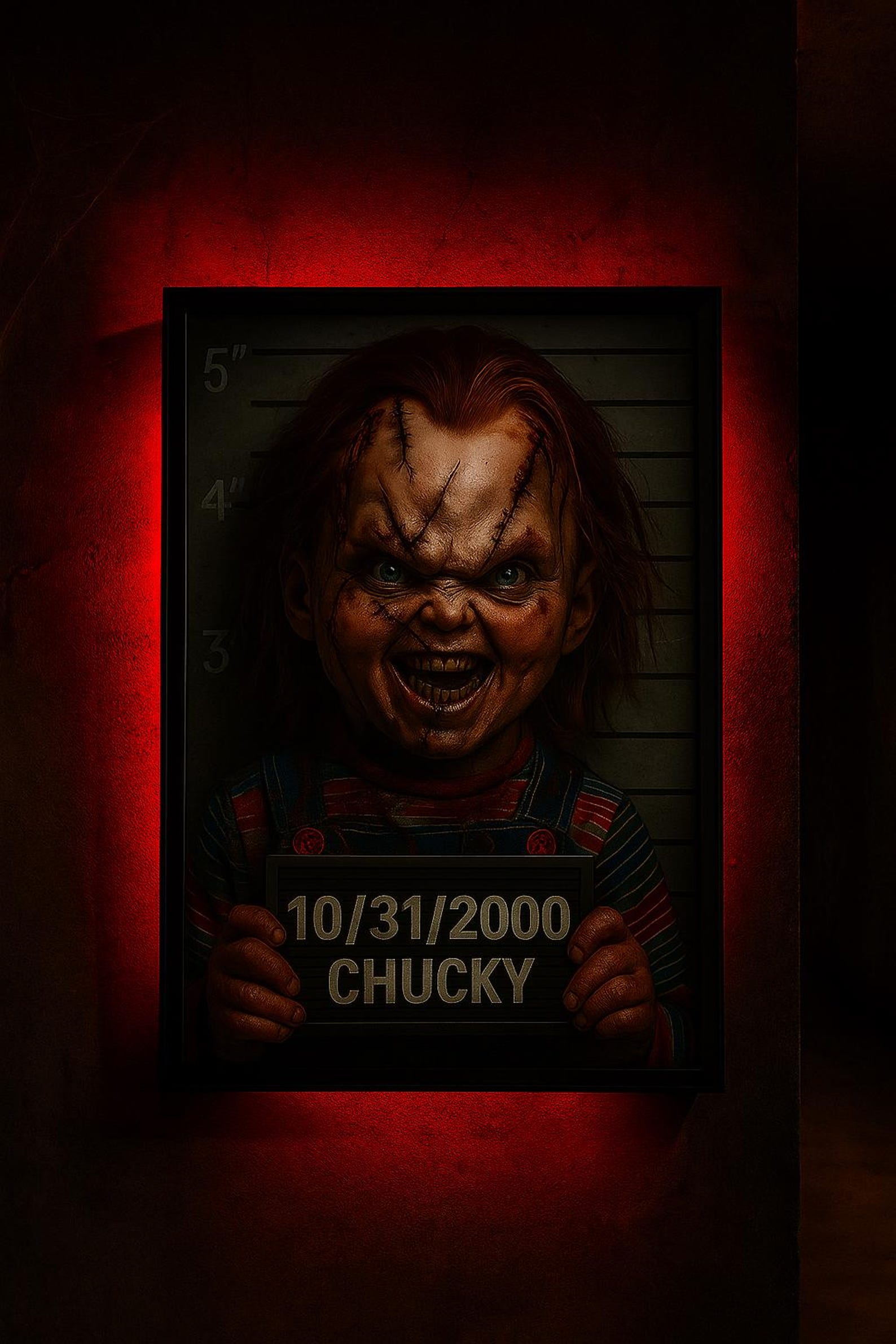 Chucky Mugshot Halloween Poster, Horror Collectible Wall Art - Etsy