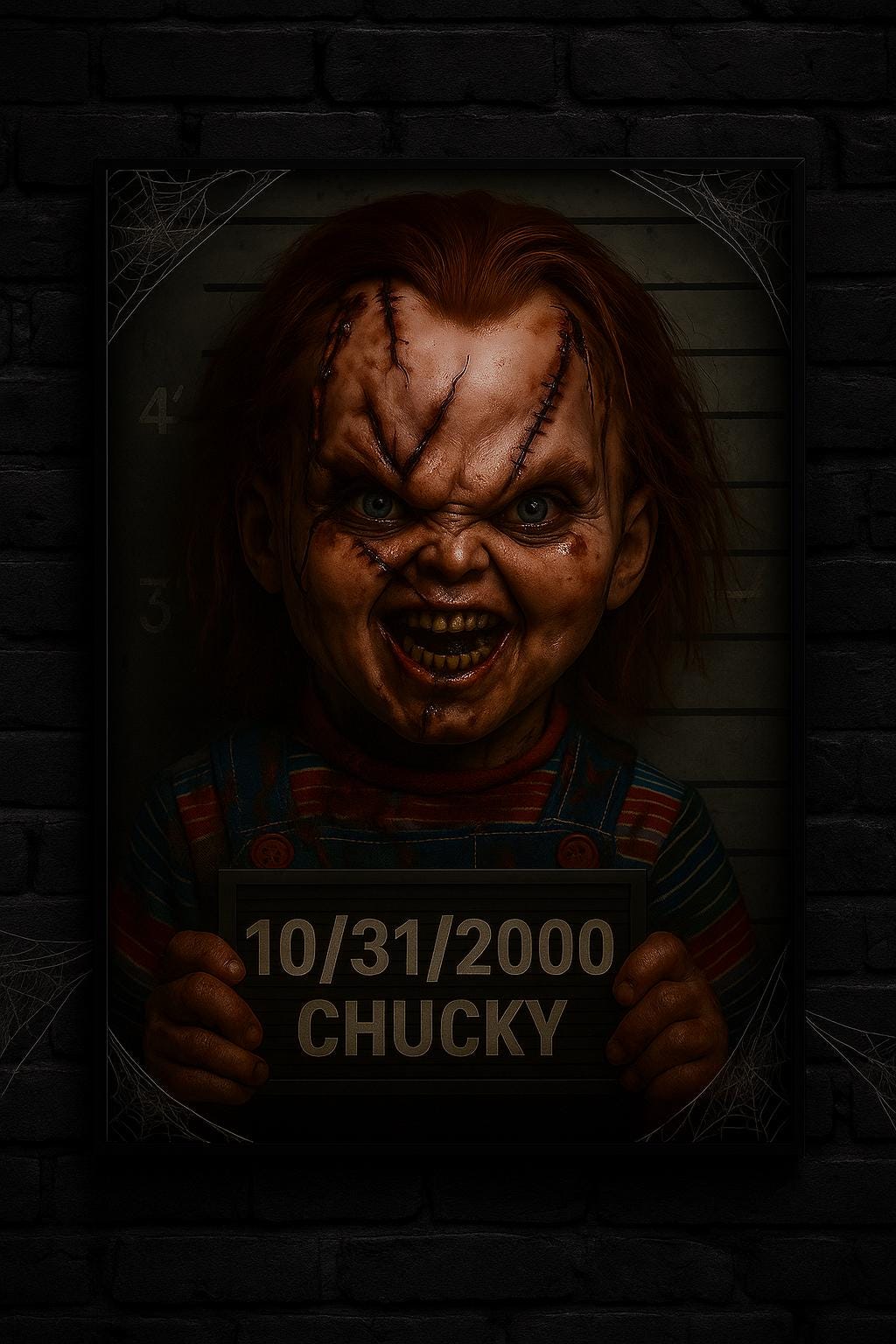 Chucky Mugshot Halloween Poster, Horror Collectible Wall Art - Etsy