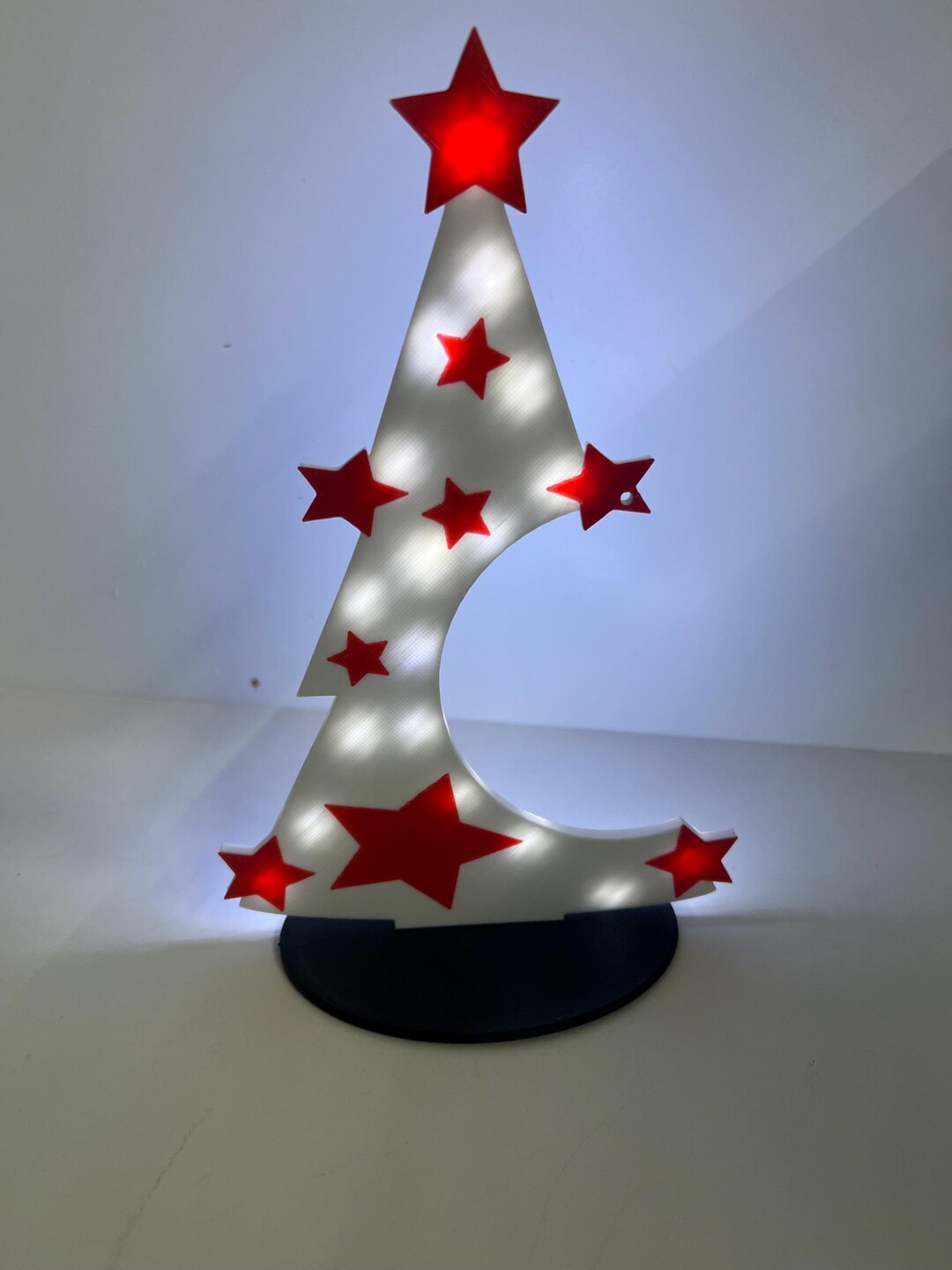 Single Christmas Ornament Tree With or Without Lights. in Red and White ...
