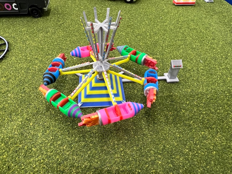 HO Scale Kiddie Rocket Ride Kit: Model Train Carnival Diorama 1/87 - Etsy