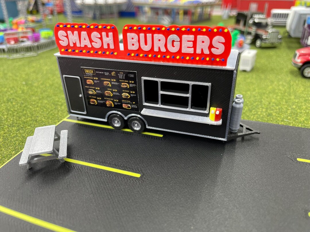 HO Scale Food Trailer for Model Train Layouts and Dioramas Smash Burger ...