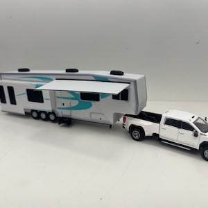 1/64 5th Wheel Camper Trailer for Model Layouts and Dioramas White ...