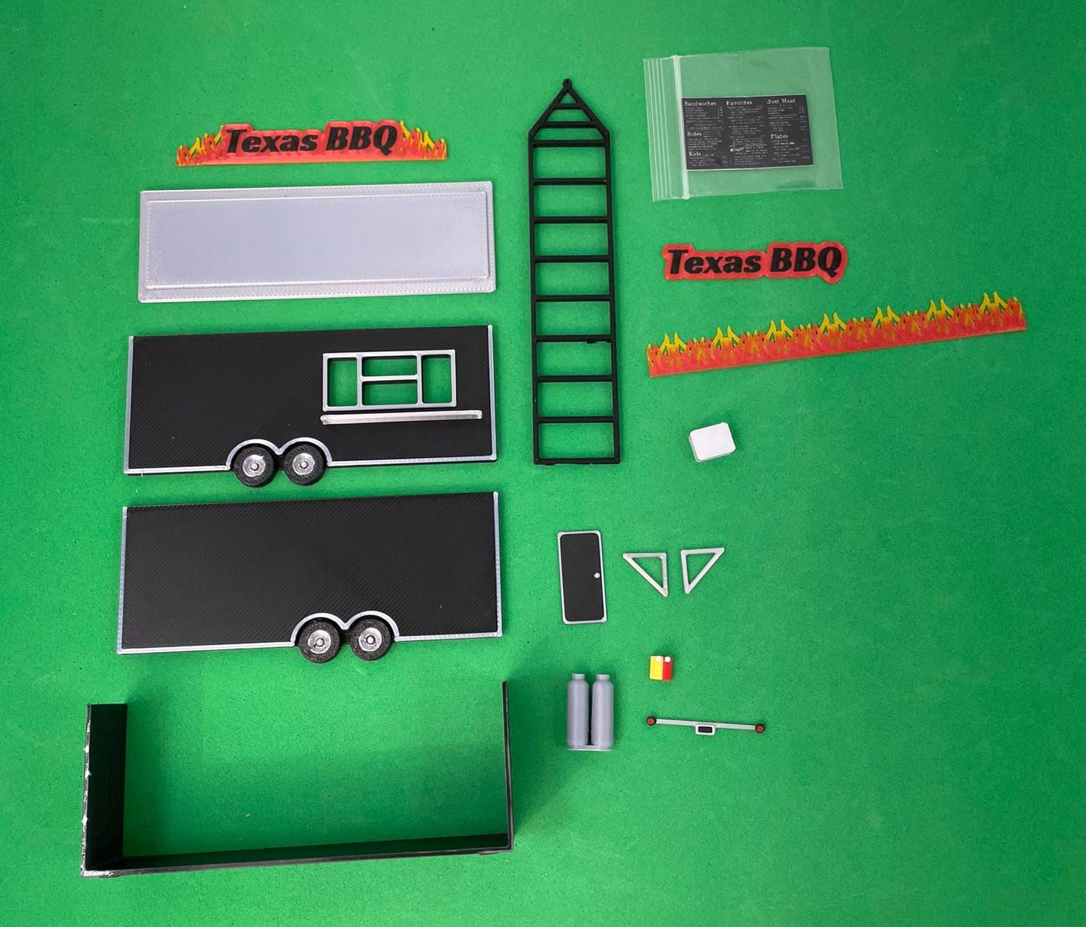 HO Scale Food Trailer for Model Train Layouts and Dioramas Texas BBQ - Etsy