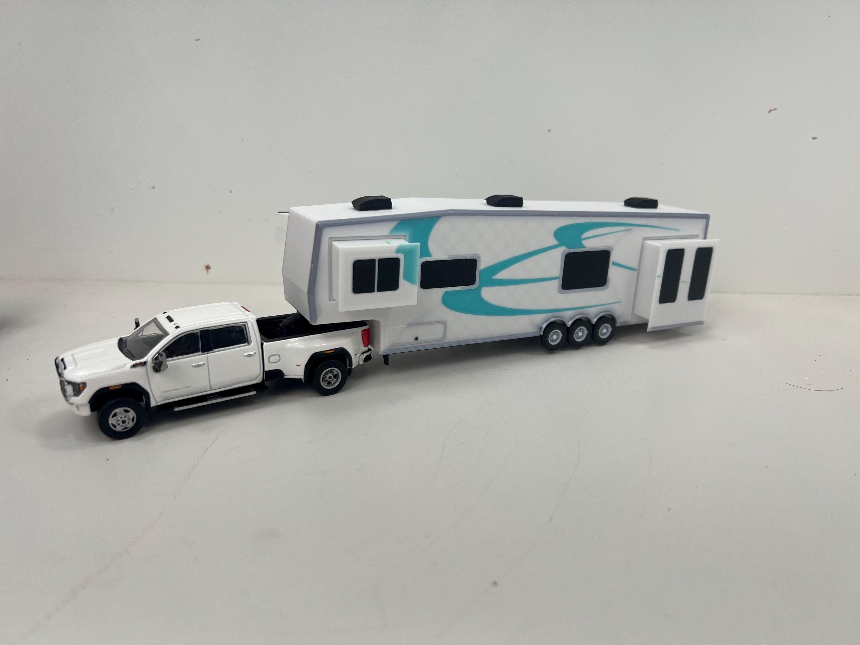 1/64 5th Wheel Camper Trailer for Model Layouts and Dioramas White ...