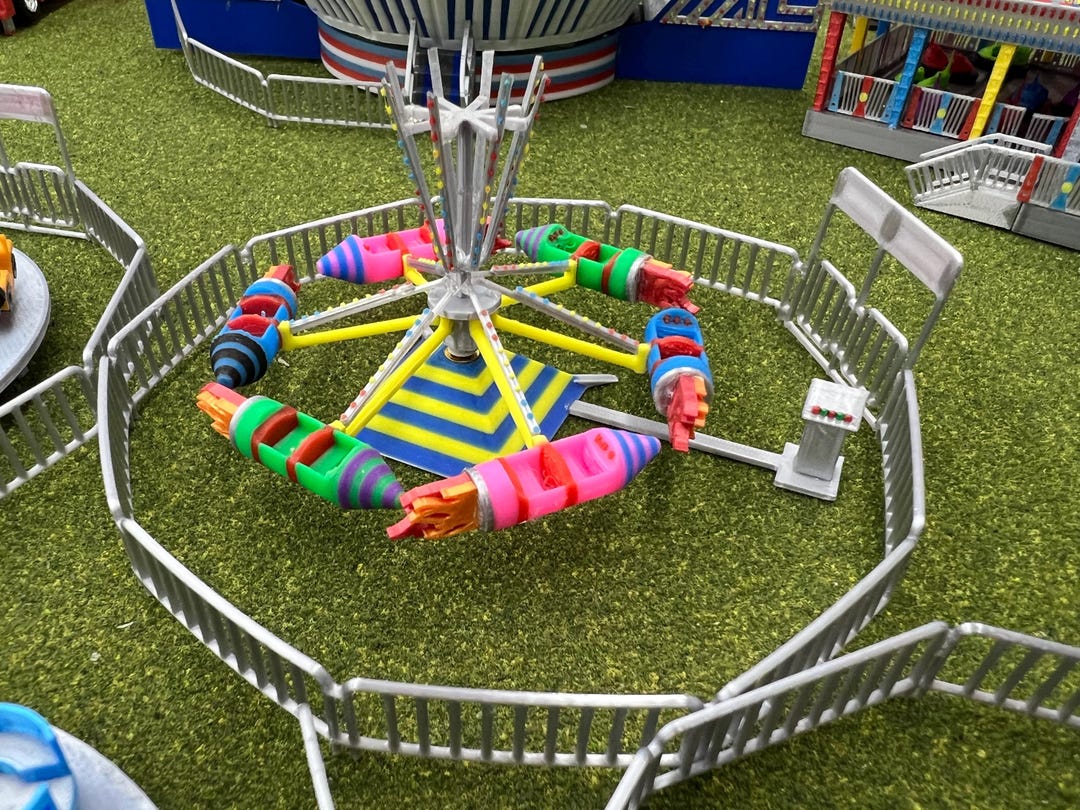 HO Scale Kiddie Rocket Ride Kit: Model Train Carnival Diorama 1/87 - Etsy