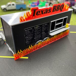 HO Scale Food Trailer for Model Train Layouts and Dioramas Texas BBQ - Etsy