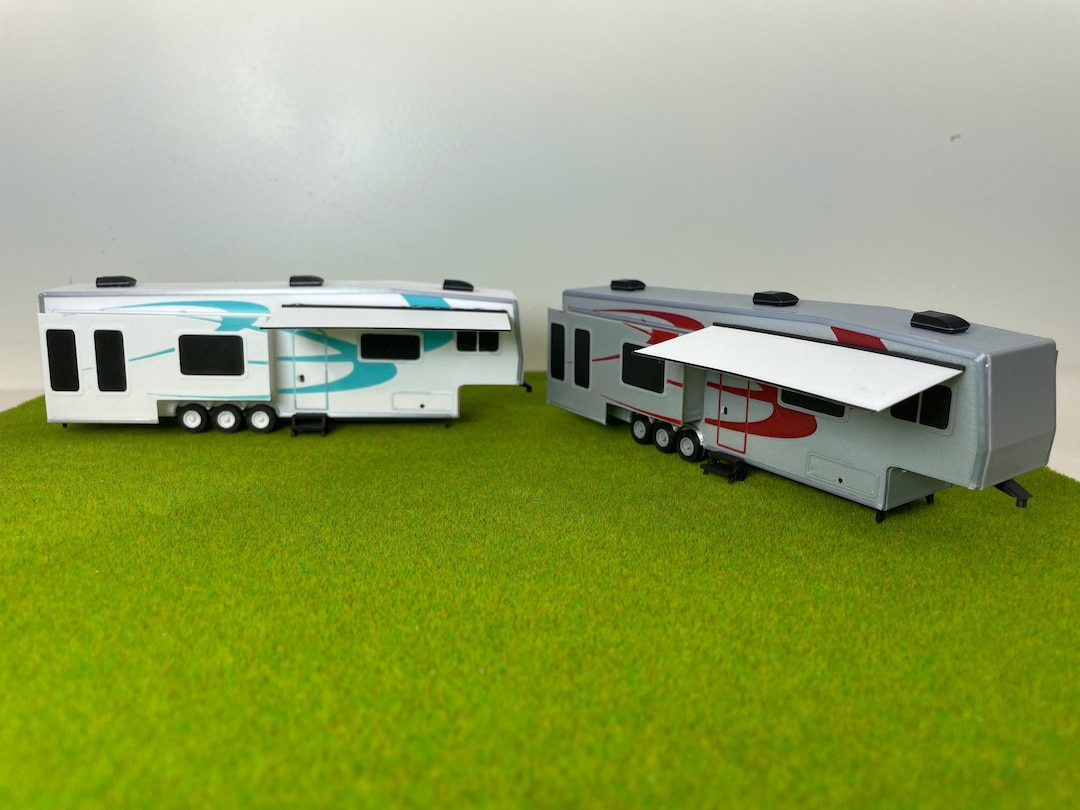HO Scale 5th Wheel Camper Trailer Kit in Color. 1/87 - Etsy
