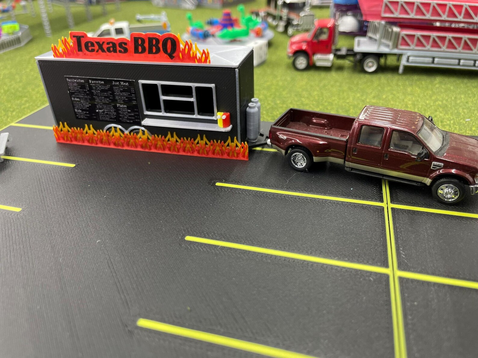 HO Scale Food Trailer for Model Train Layouts and Dioramas Texas BBQ - Etsy