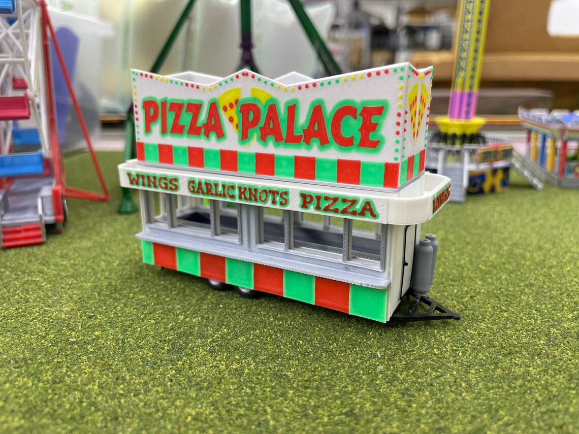 HO Scale Food Trailer for Model Train Layouts and Dioramas Pizza Palace ...