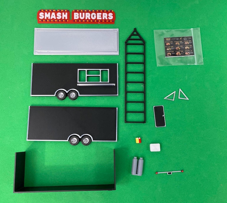 HO Scale Food Trailer for Model Train Layouts and Dioramas Smash Burger ...