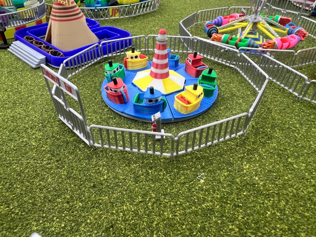 HO Scale Kiddie Tug Boat Ride for Model Train Layouts, Dioramas, and ...