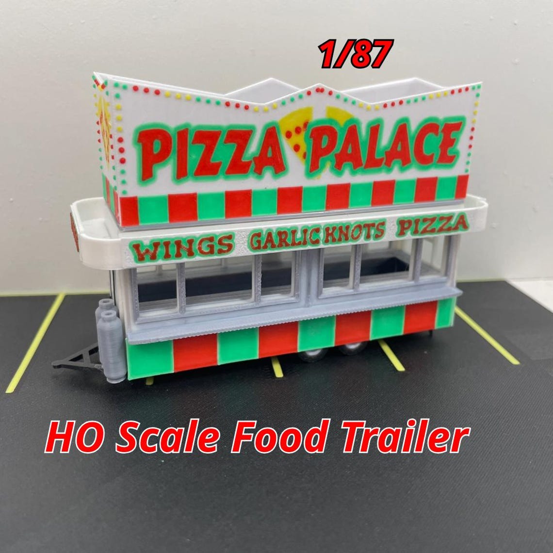 HO Scale Food Trailer for Model Train Layouts and Dioramas Pizza Palace ...
