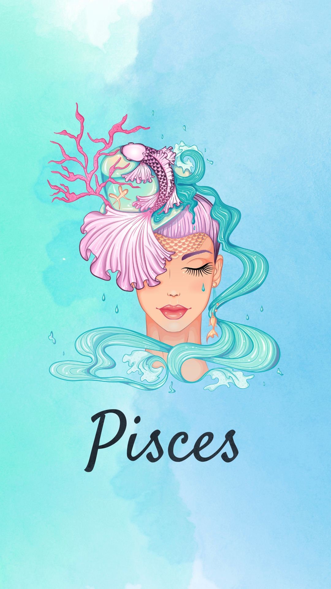 PISCES Phone Wall Paper - Etsy