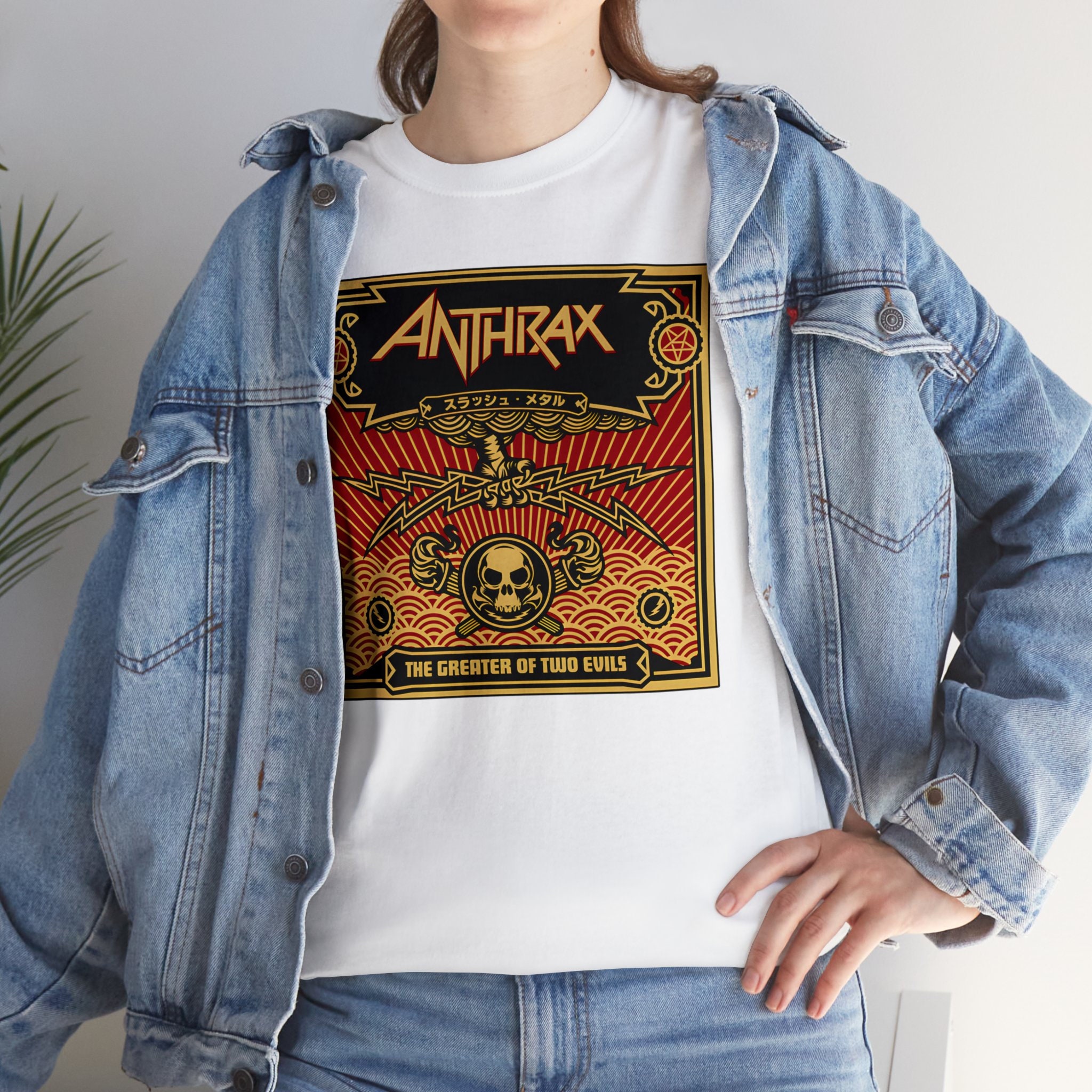 Anthrax - the Greater of Two Evils V1 | Band Album T-shirt Metal Rock ...