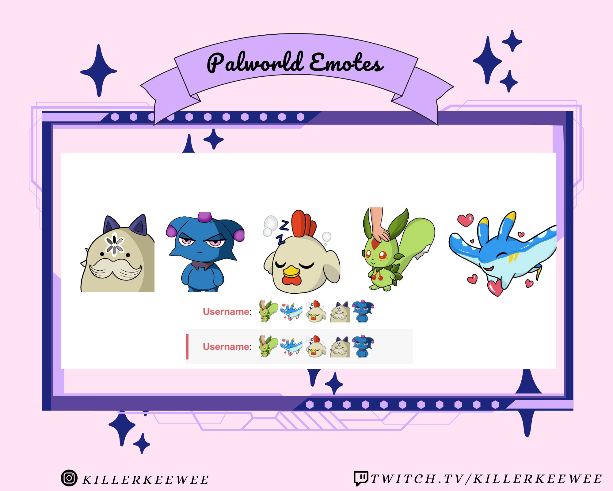 Palworld Twitch Emotes, Palworld Emotes, Depresso, Chikipi, Sweepa ...