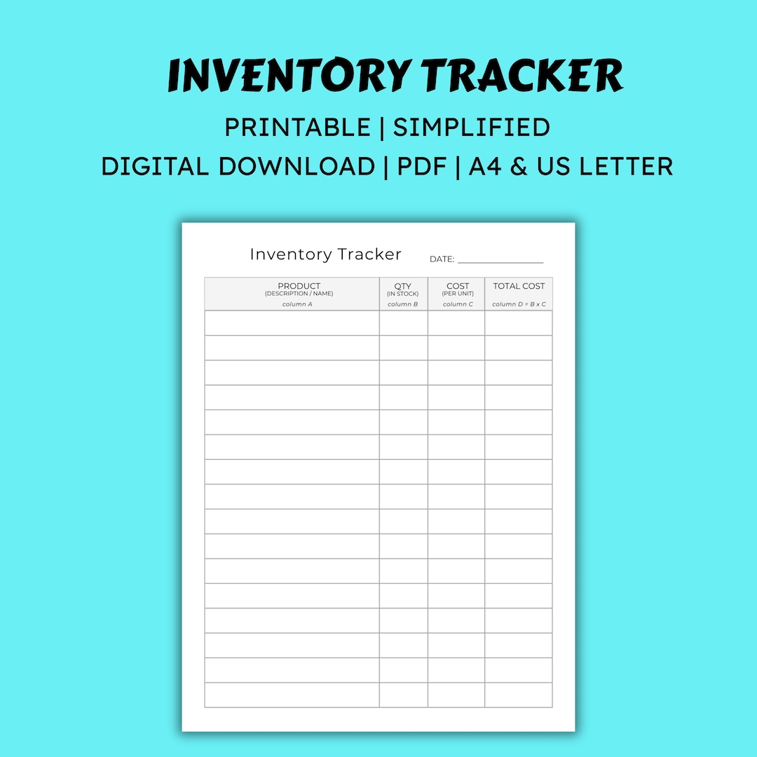 Printable Simple Inventory Tracker | Small Business Inventory ...