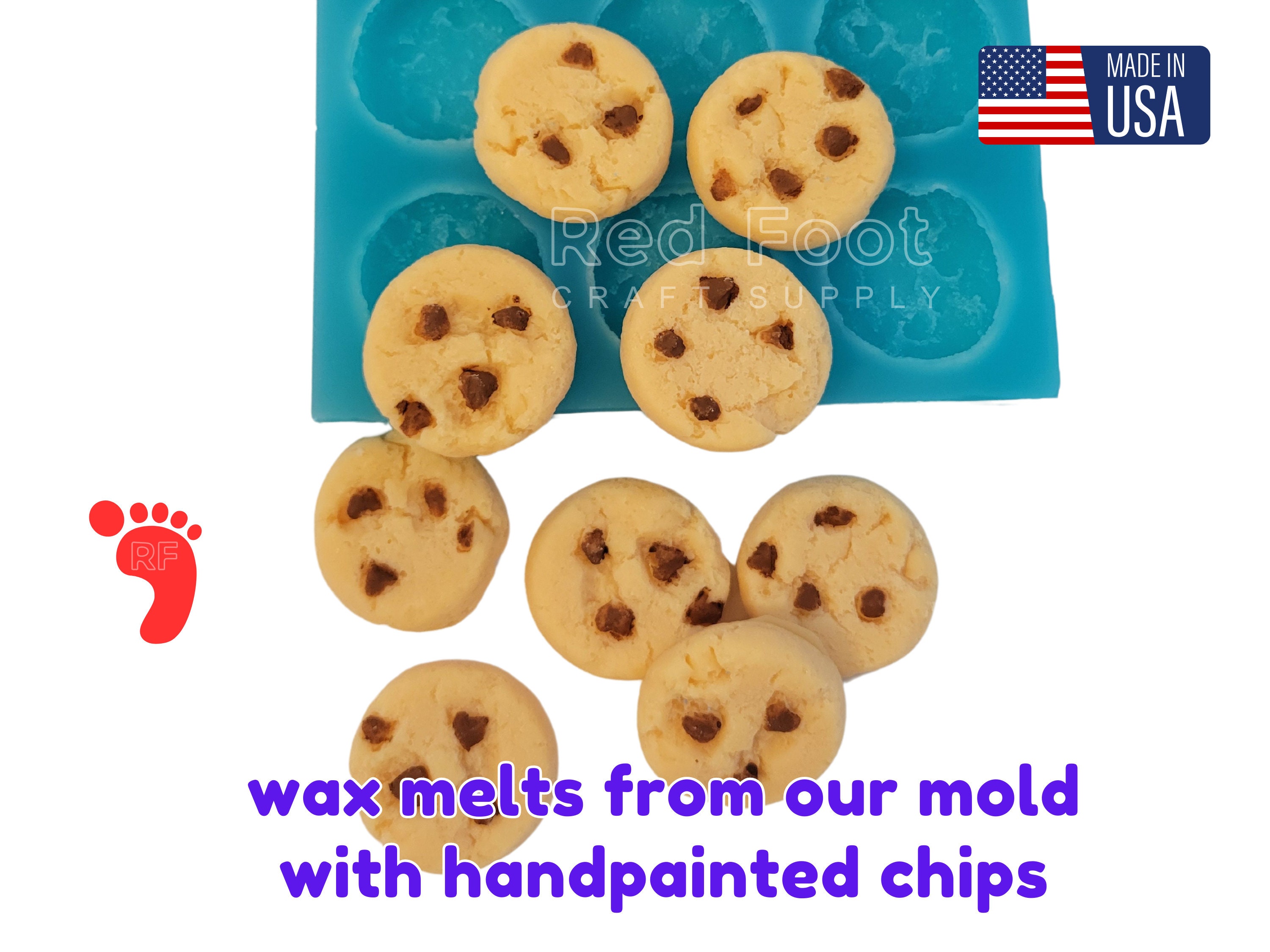 Mini Chocolate Chip Cookie Silicone Mold 9 Cavities Wax Melt Mold Resin ...