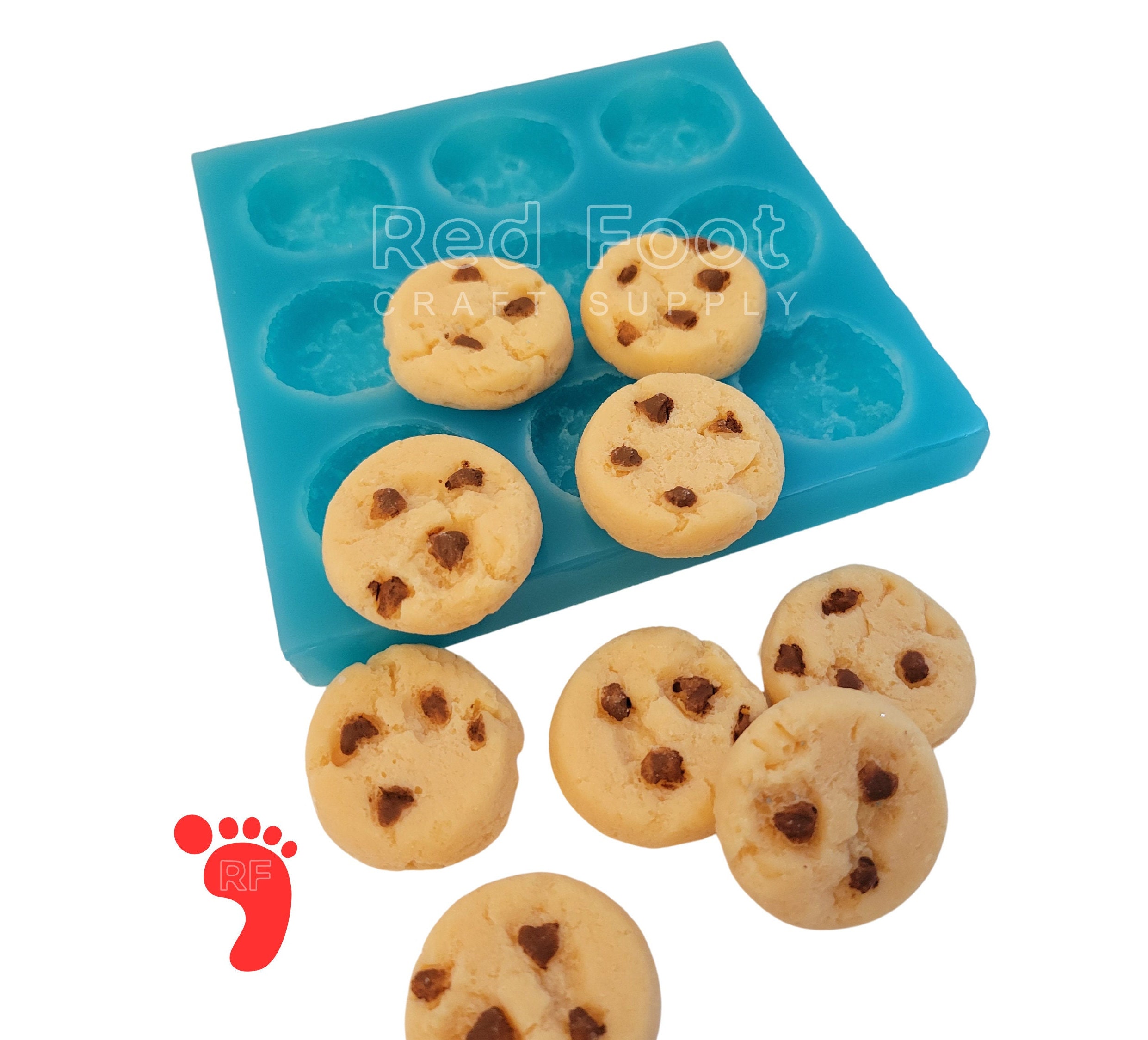 Mini Chocolate Chip Cookie Silicone Mold 9 Cavities Wax Melt Mold Resin ...