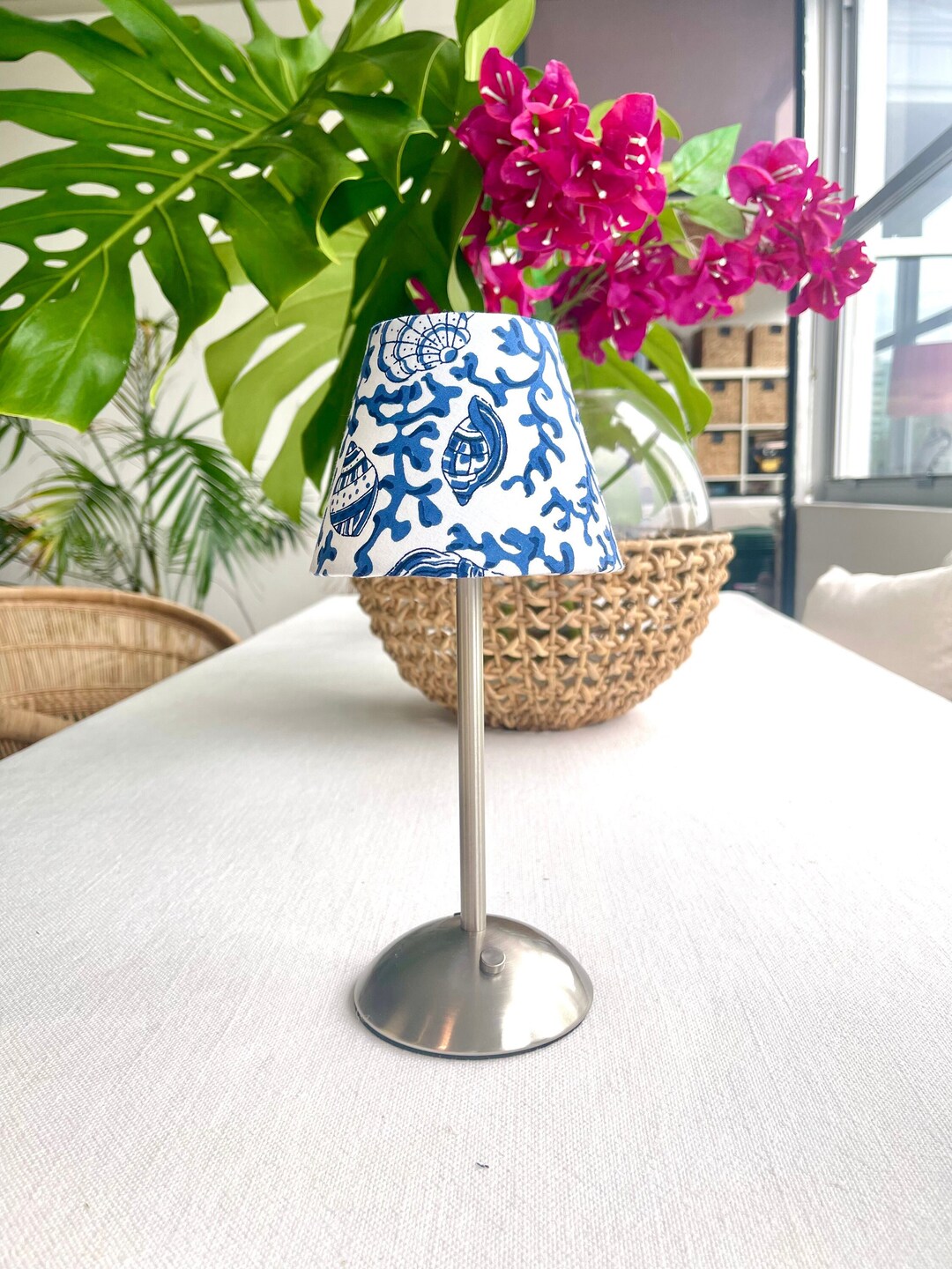 Blue Shells Lampshade Handmade Coastal-inspired Shade for Cordless ...