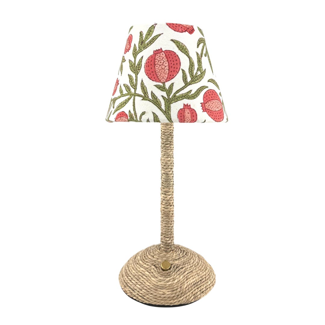 The Pomegranate Lamp Shade – Handcrafted Indian Blockprint for Cordless ...