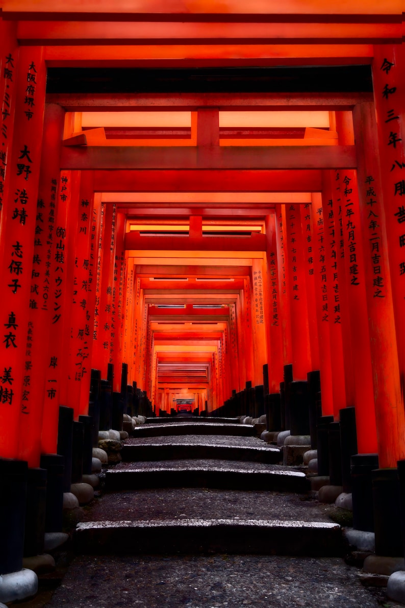 Fushimi Inari Torii Gates in Kyoto, Japanese Red Gates Metal Print ...