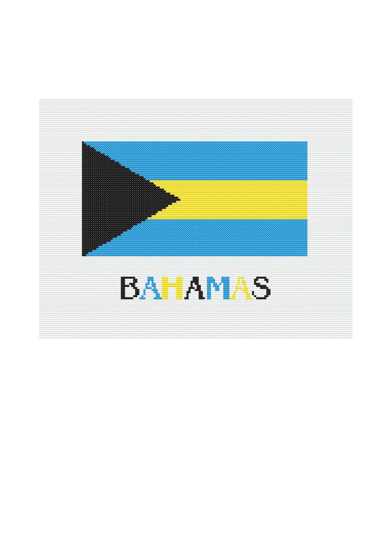 Bahamas Flag Cross Stitch Pattern PDF Digital Download - Etsy
