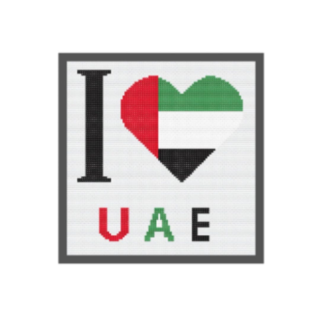 Cross Stitch Pattern I Love UAE PDF Digital Download - Etsy