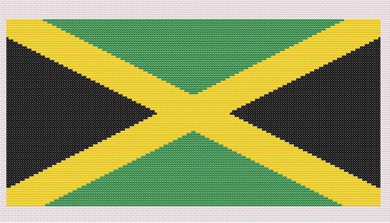 Jamaican Flag Cross Stitch Pattern PDF PDF Digital Download - Etsy
