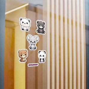 Kawaii Bear Sticker Sheet, Cute Anime Chibi Bears for Laptops, Journals ...