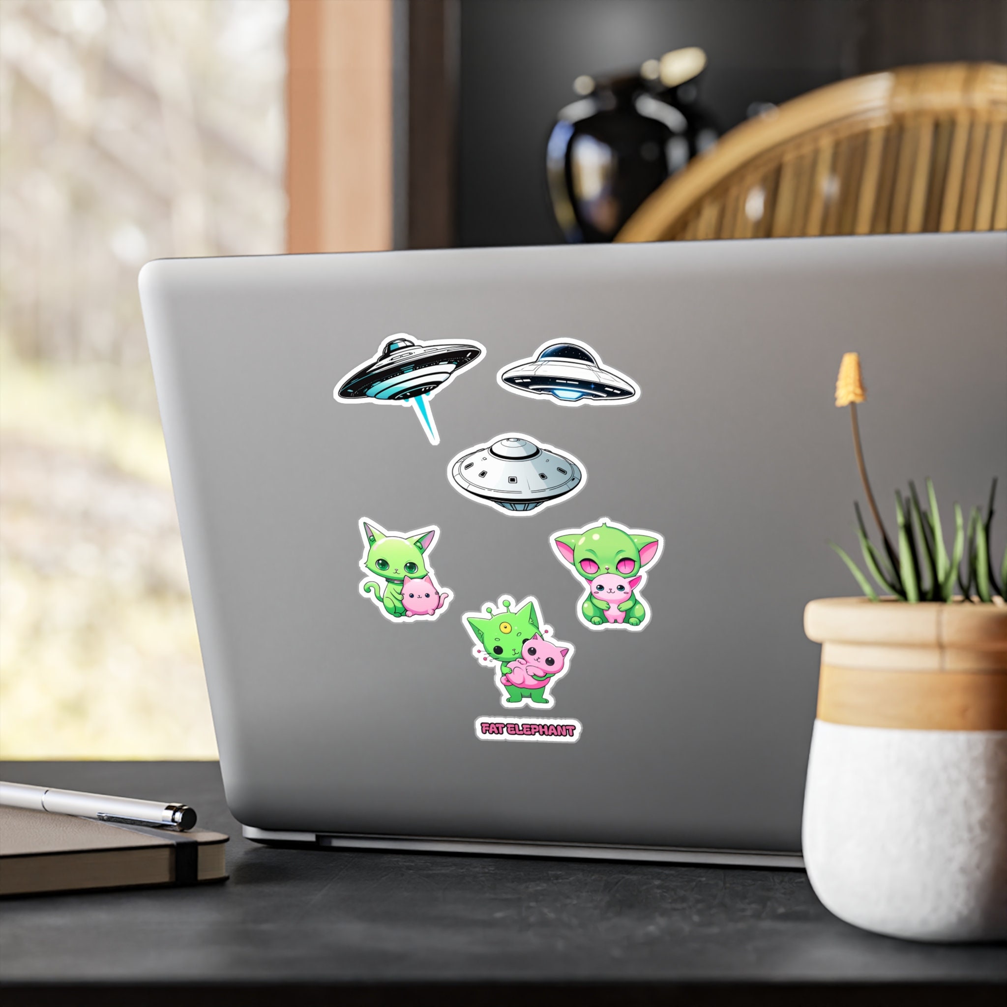 Alien Cats and Ufos Sticker Sheet Kawaii Cute Anime Chibi Stickers - Etsy
