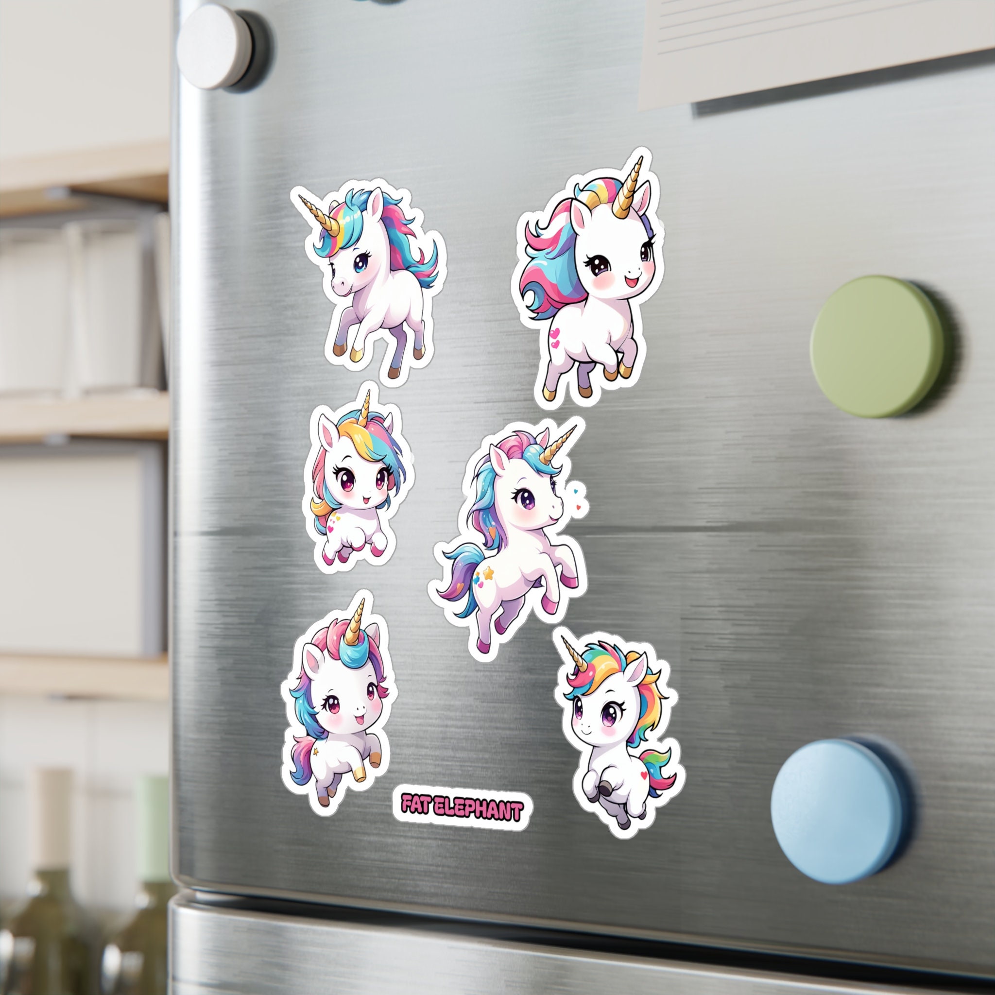 Kawaii Chibi Unicorn Sticker Sheet - Etsy