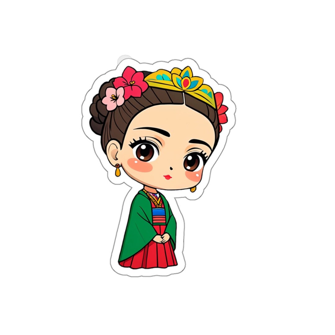 Cute Kawaii Frida Kahlo Vinyl Sticker - Die-cut, Water-resistant ...
