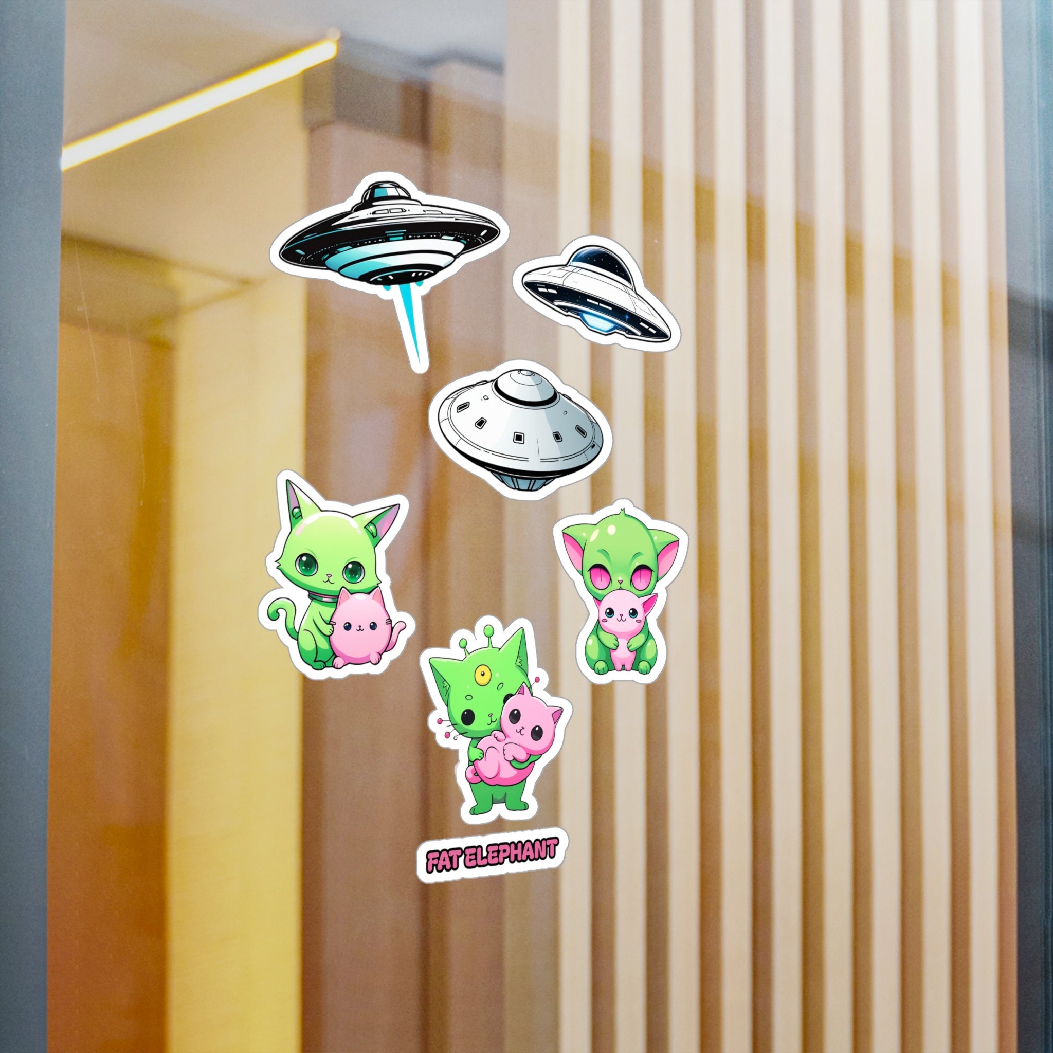 Alien Cats and Ufos Sticker Sheet Kawaii Cute Anime Chibi Stickers - Etsy